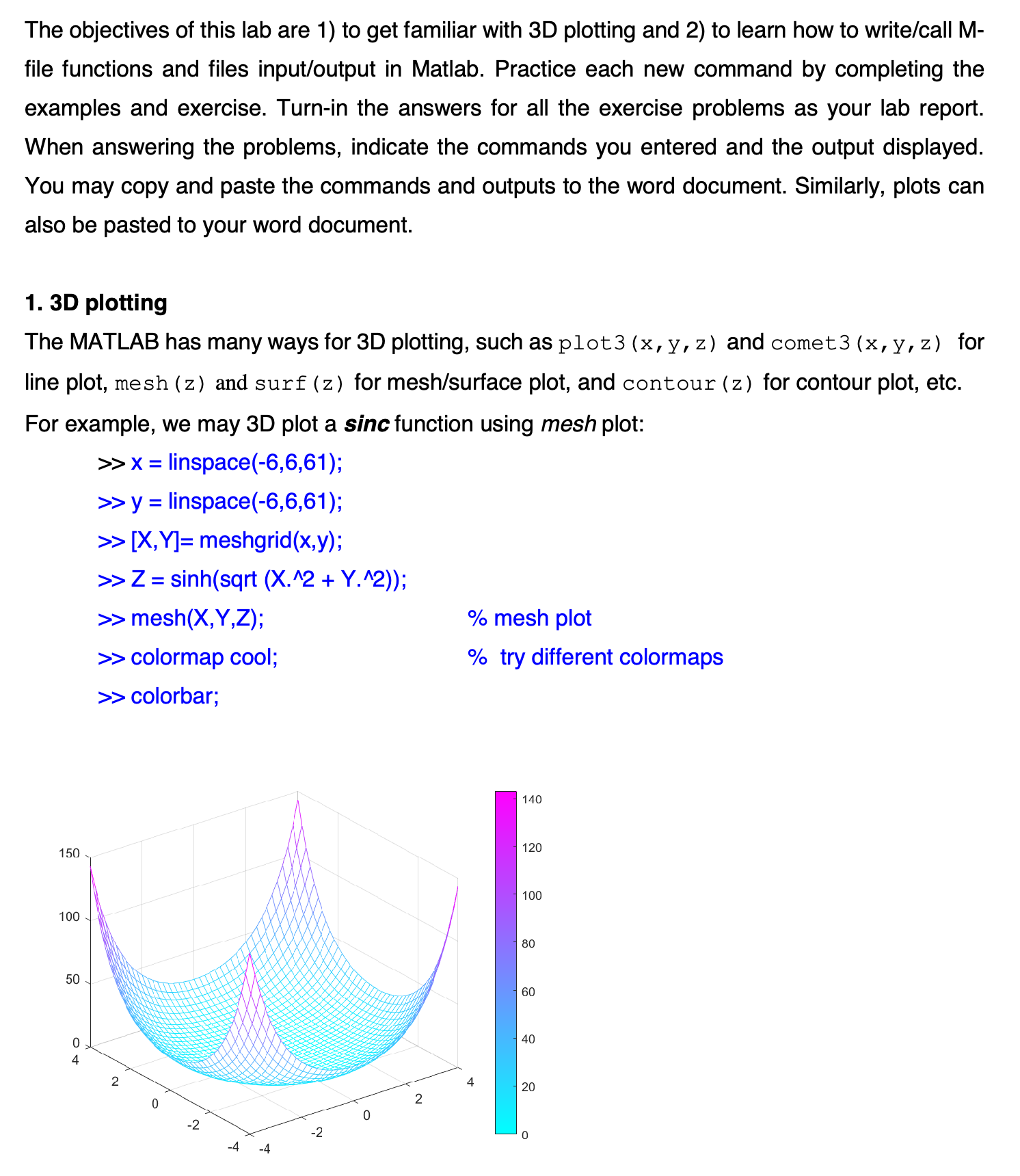 Solved % try diff. colormap. % color is interpolated between | Chegg.com