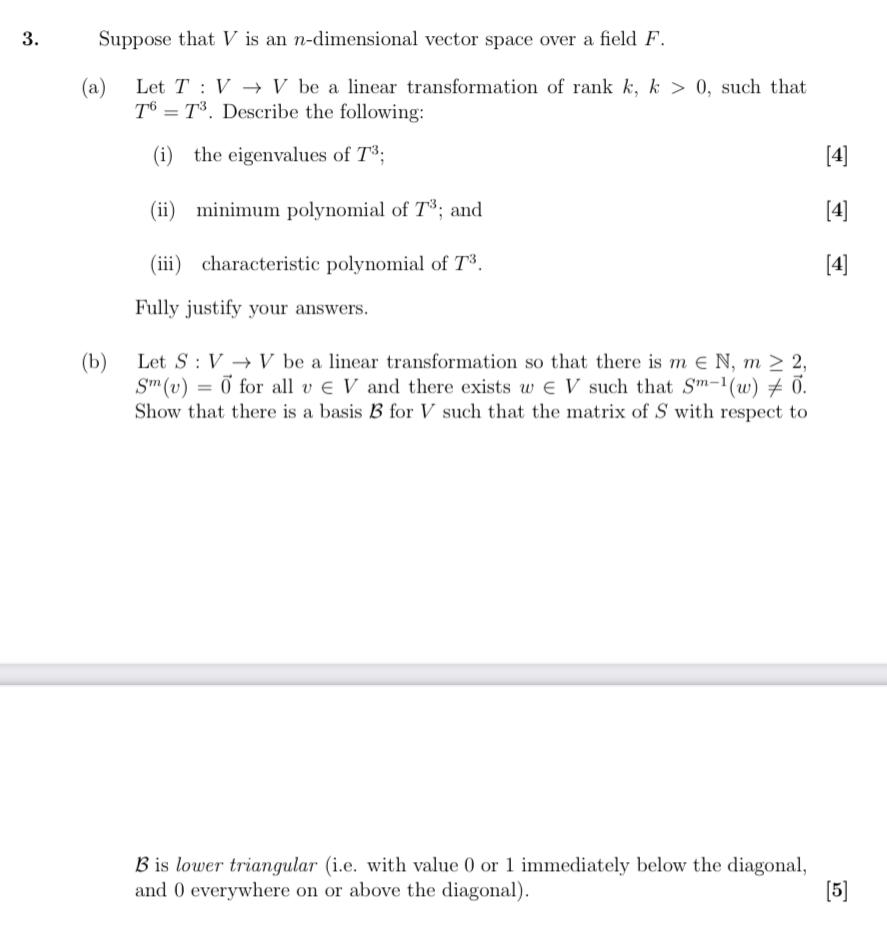 Solved 3. Suppose that V is an n-dimensional vector space | Chegg.com
