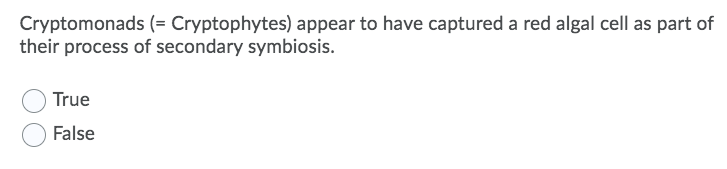 Solved Cryptomonads (= Cryptophytes) appear to have captured | Chegg.com