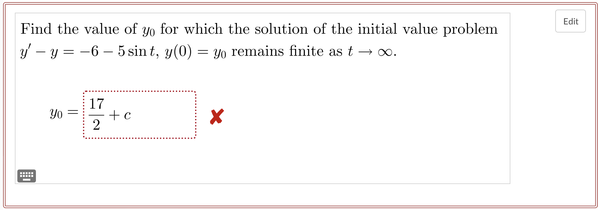 Solved Find the value of y0 for which the solution of the | Chegg.com