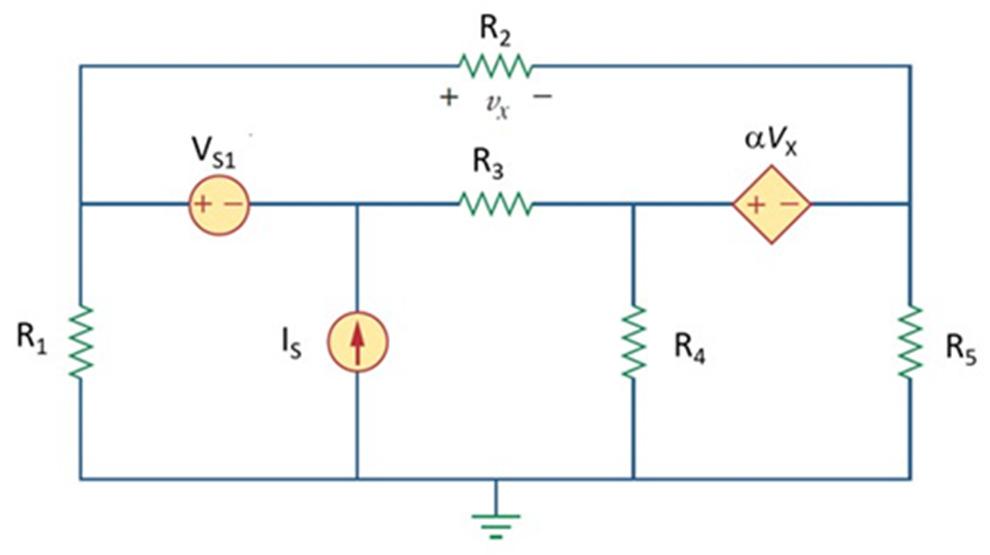 Solved R1 = 1k; R2 = 2k; R3 = 3k; R4 = 4k; R5 = 5k Vs1 = | Chegg.com