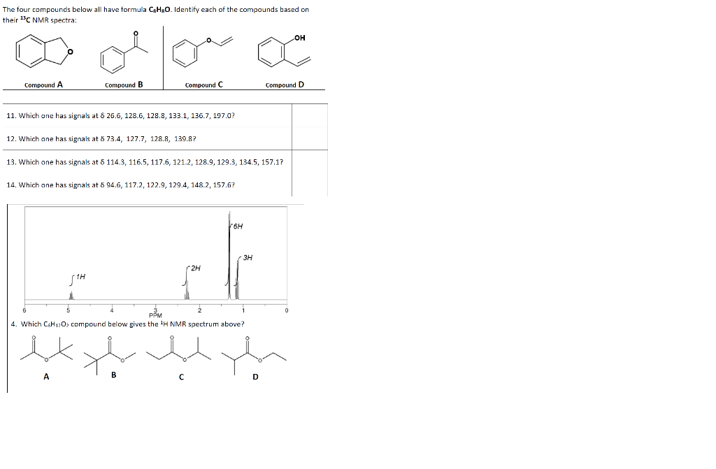 Solved The four compounds below all have formula C8H80. | Chegg.com
