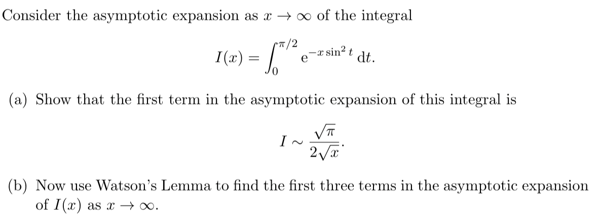 Solved Consider the asymptotic expansion as x→∞ ﻿of the | Chegg.com