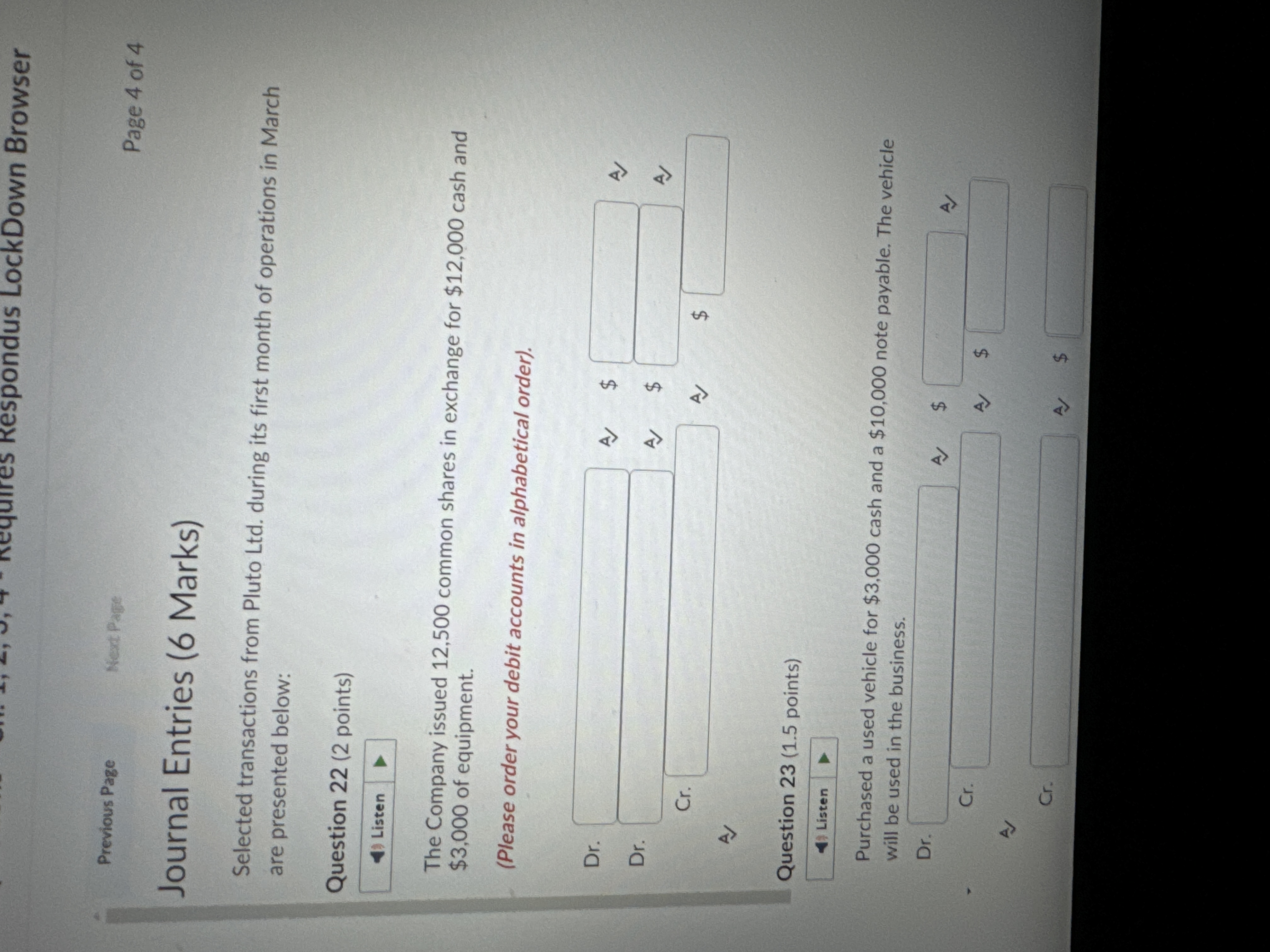 Solved Previous Page Next Page Page 4 of 4 Journal Entries | Chegg.com