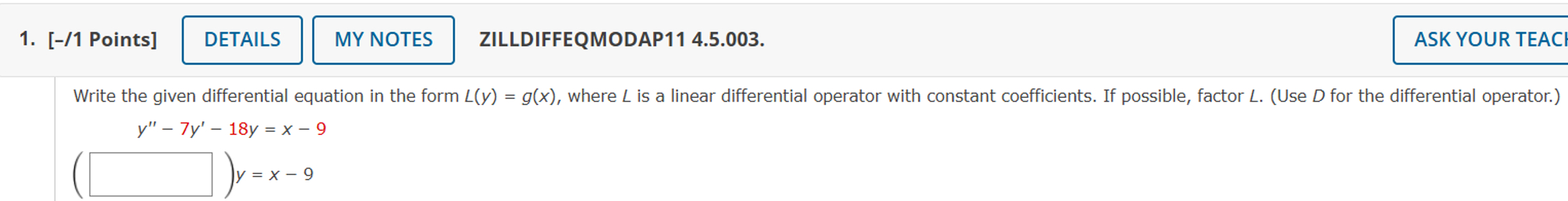 Solved Write the given differential equation in the form | Chegg.com