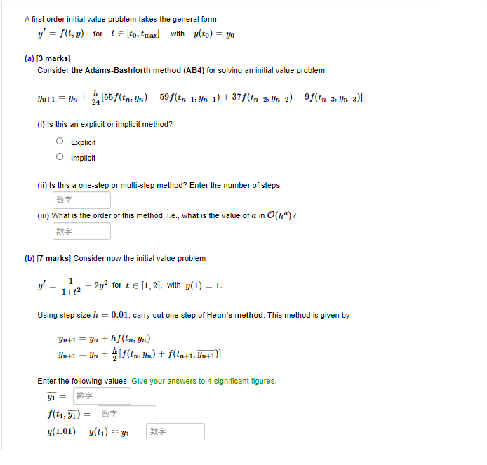 Solved A first order initial value problem takes the general | Chegg.com
