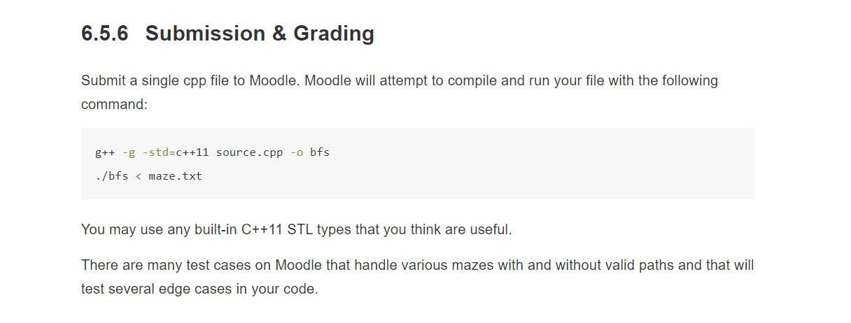 Solved 6.5 Project – The Shortest Path in a Maze (BFS) - | Chegg.com