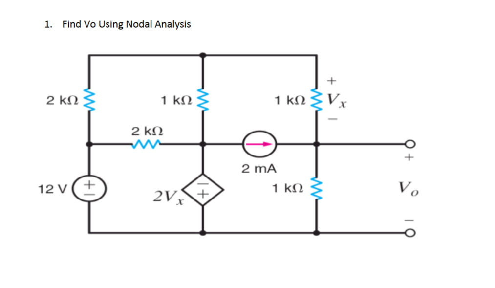 Solved 1. Find Vo Using Nodal Analysis | Chegg.com