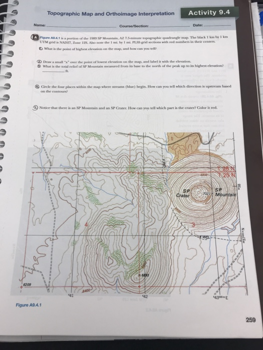 Solved Topographic Map and Orthoimage Interpretation | Chegg.com