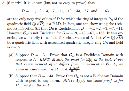 Solved 5. [6 marks] It is known (but not so easy to prove) | Chegg.com