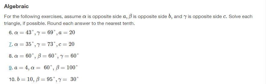 Solved For the following exercises, assume α is opposite | Chegg.com