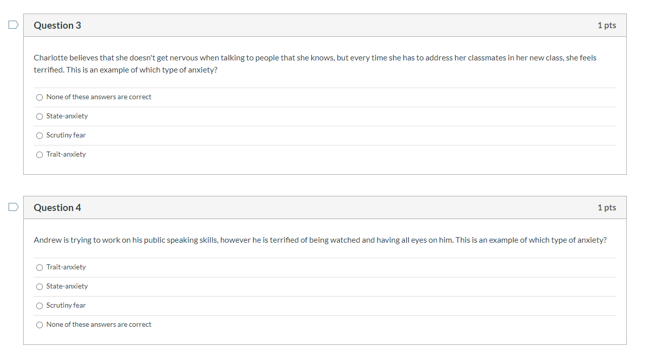 Solved Question 1 1 pts The steps to cognitive restructuring | Chegg.com