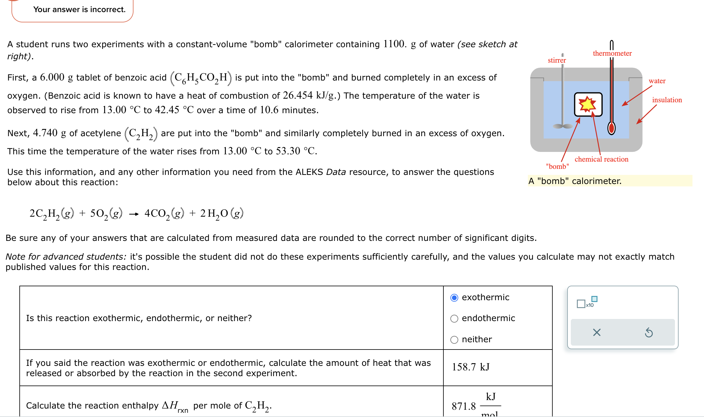 Solved A student runs two experiments with a constant-volume | Chegg.com