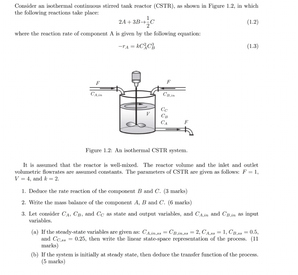 Solved Consider an isothermal continuous stirred tank | Chegg.com