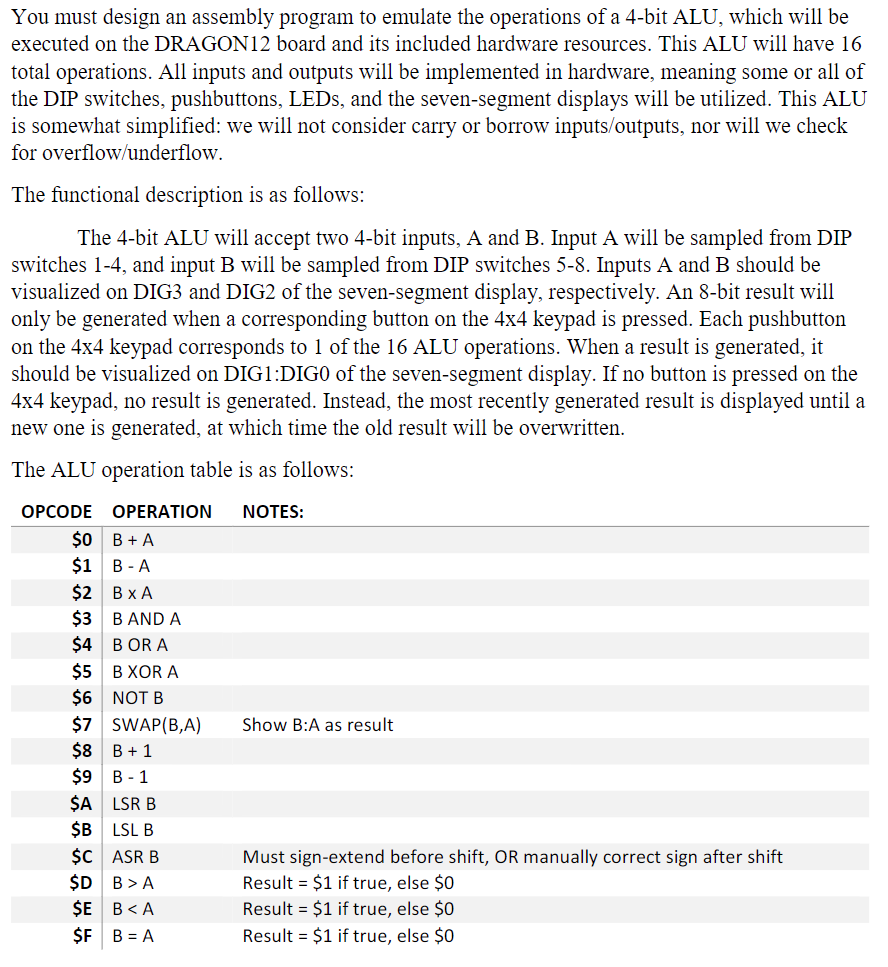 You must design an assembly program to emulate the | Chegg.com