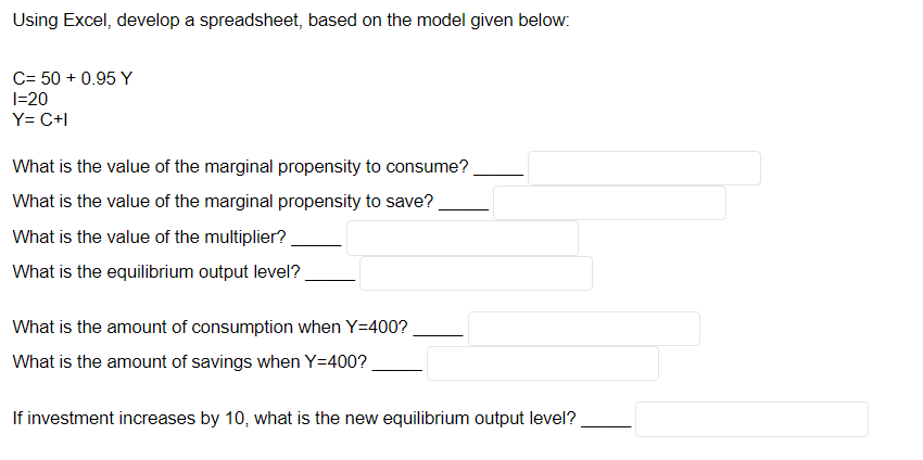 Solved Using Excel, develop a spreadsheet, based on the | Chegg.com
