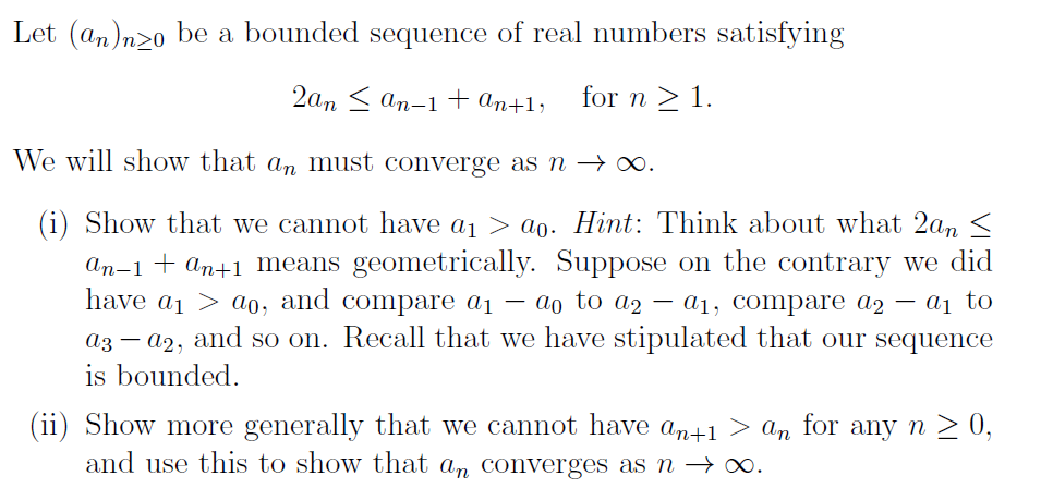 Solved Let (an)nzo be a bounded sequence of real numbers | Chegg.com