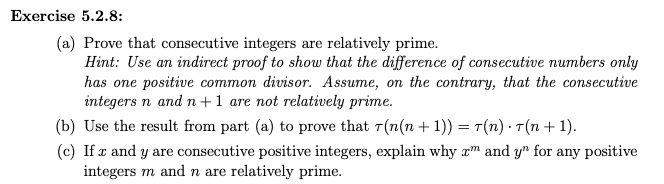 Solved Exercise 5.2.8: (a) Prove that consecutive integers | Chegg.com