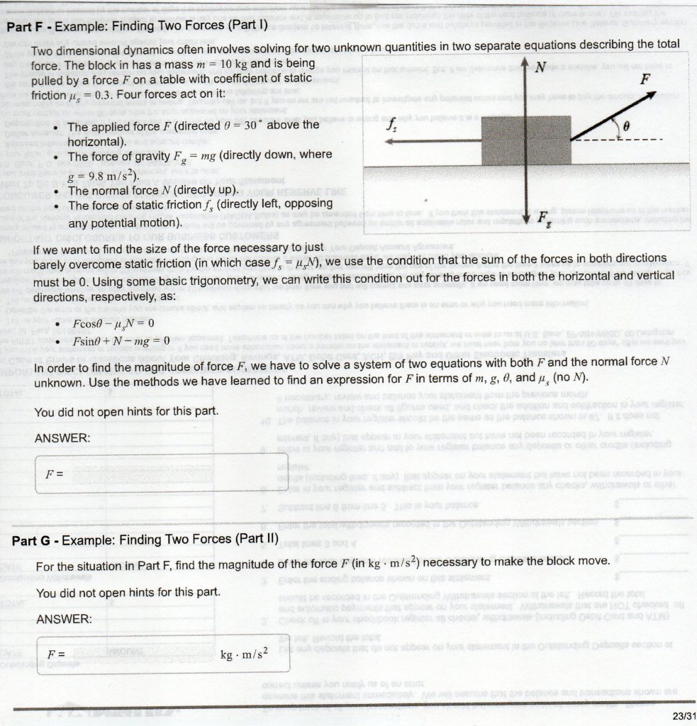 Solved Part F - Example: Finding Two Forces (Part 1) Two | Chegg.com