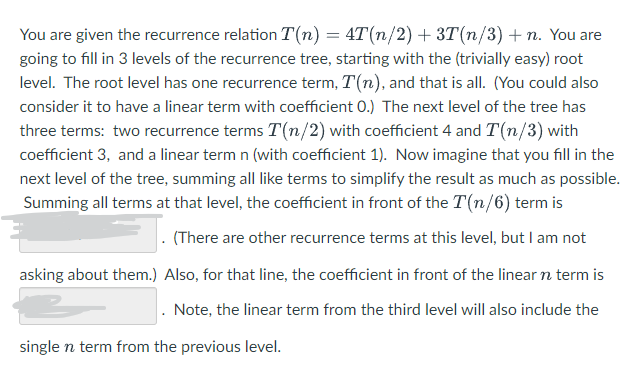 Solved You are given the recurrence relation | Chegg.com