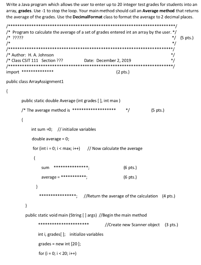 Solved Write a Java program which allows the user to enter | Chegg.com