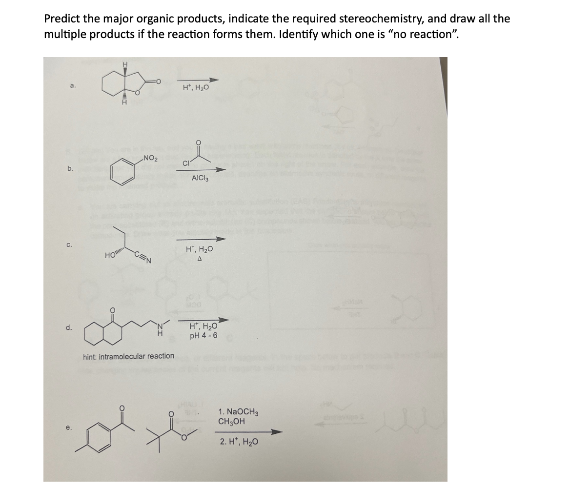 Solved redict the major organic products, indicate the | Chegg.com