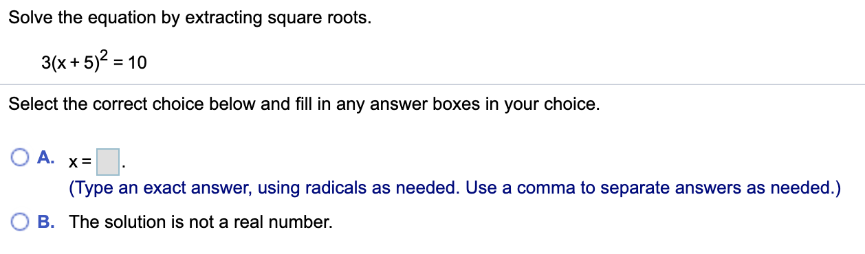 Solved Solve the equation by extracting square roots. 3(x + | Chegg.com