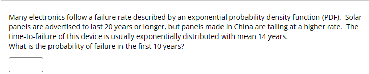 Solved Many electronics follow a failure rate described by | Chegg.com