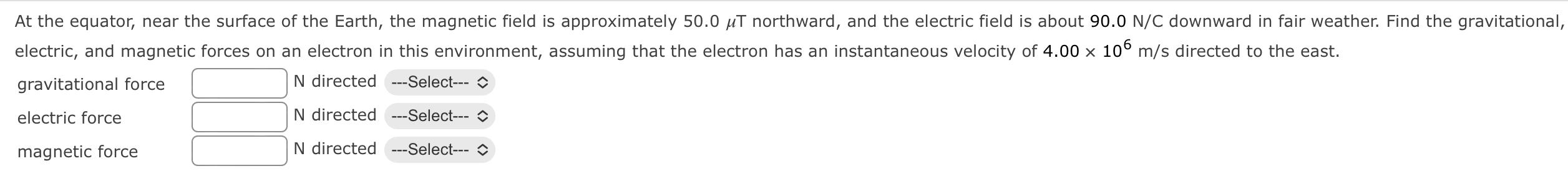 Solved At the equator, near the surface of the Earth, the | Chegg.com