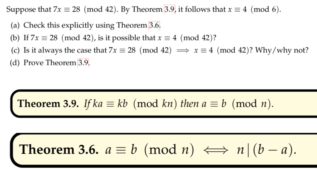 Solved Suppose that 7x 28 (mod 42). By Theorem 3.9, it | Chegg.com