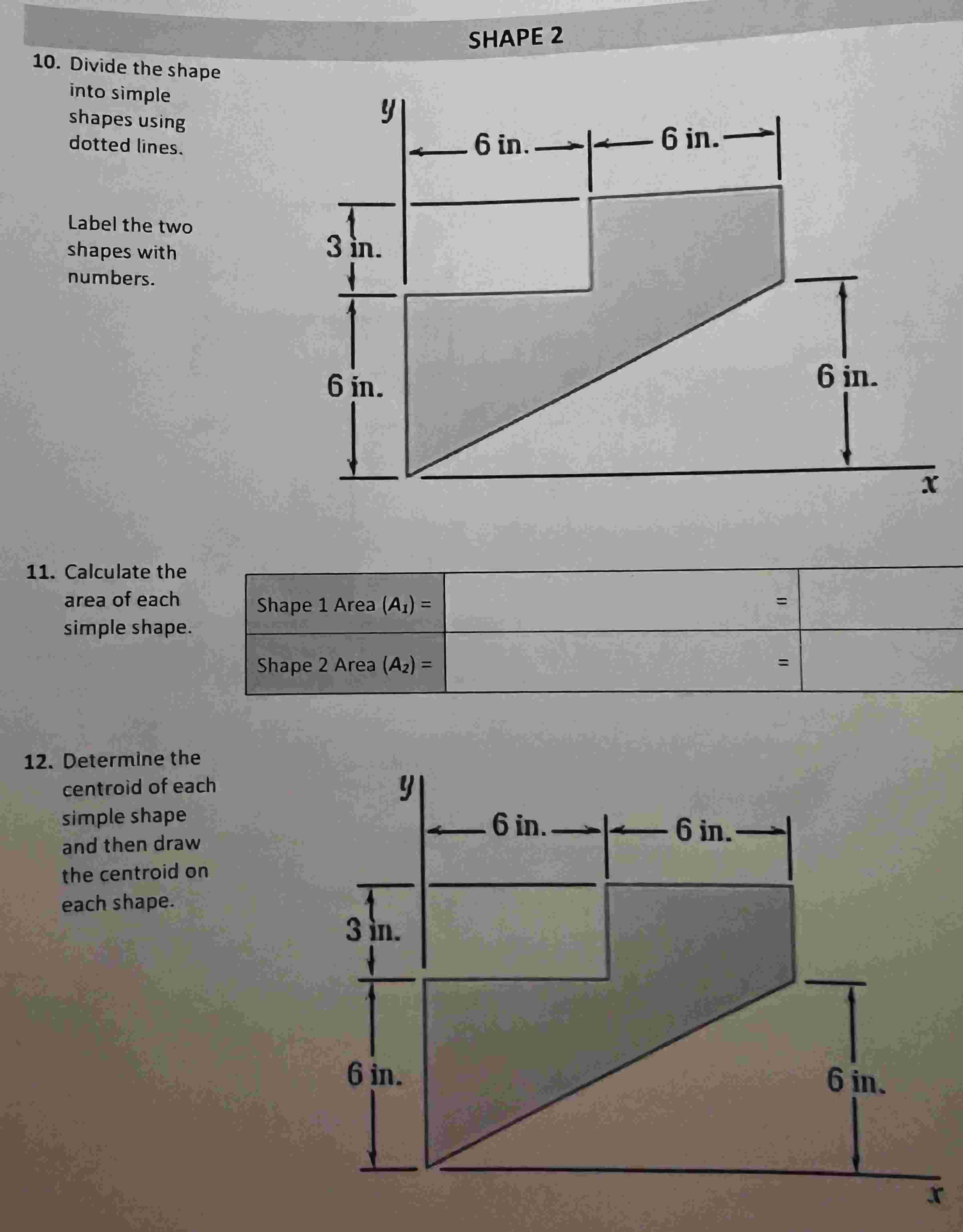 SHAPE 210. ﻿Divide the shape into simple shapes using | Chegg.com