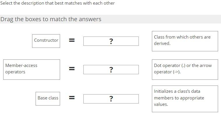 Solved Select the description that best matches with each | Chegg.com