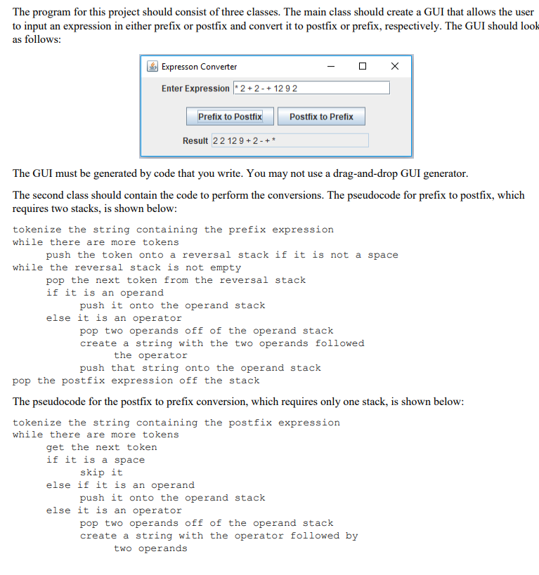 The program for this project should consist of three | Chegg.com