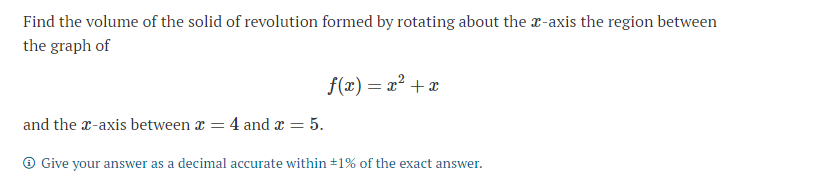 Solved Find the volume of the solid of revolution formed by | Chegg.com