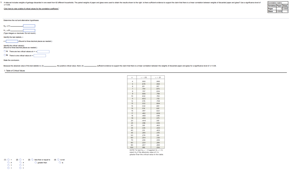 Solved 3. A data set includes weights of garbage discarded | Chegg.com