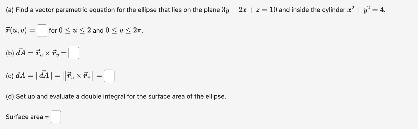 Solved (a) Find a vector parametric equation for the ellipse | Chegg.com