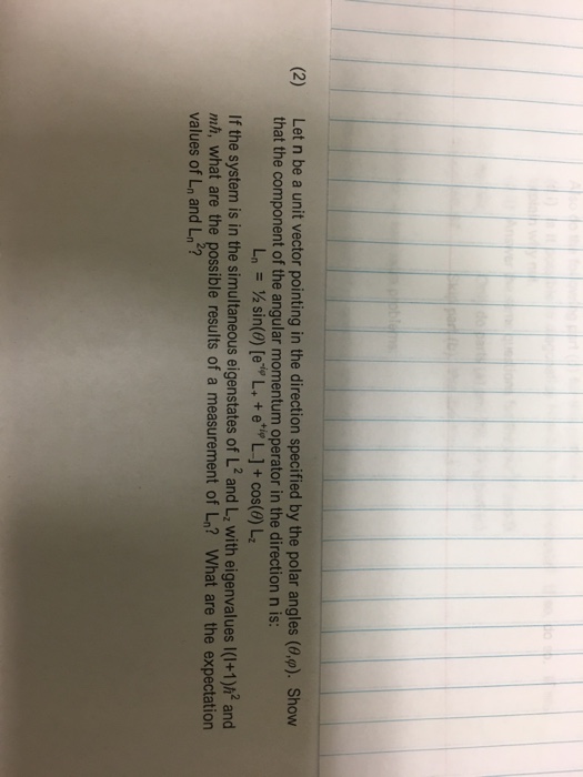 Solved (2) Let n be a unit vector pointing in the direction | Chegg.com