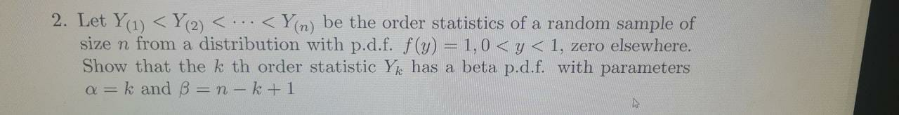 Solved 2. Let Y(1) | Chegg.com