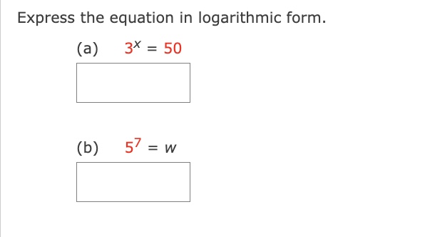 Solved Express the equation in logarithmic | Chegg.com