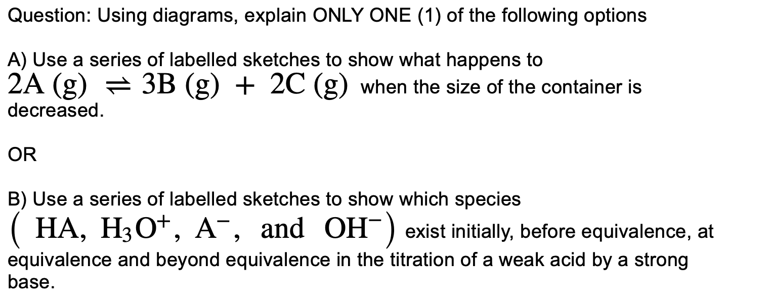 Solved Question: Using diagrams, explain ONLY ONE (1) of the | Chegg.com