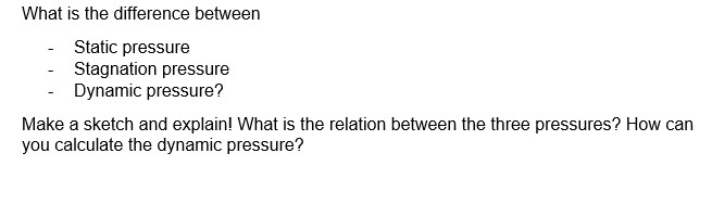 Solved What is the difference between Static pressure | Chegg.com