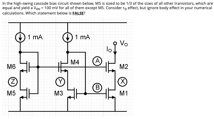 Solved In the high-swing cascode bias circuit shown below, | Chegg.com