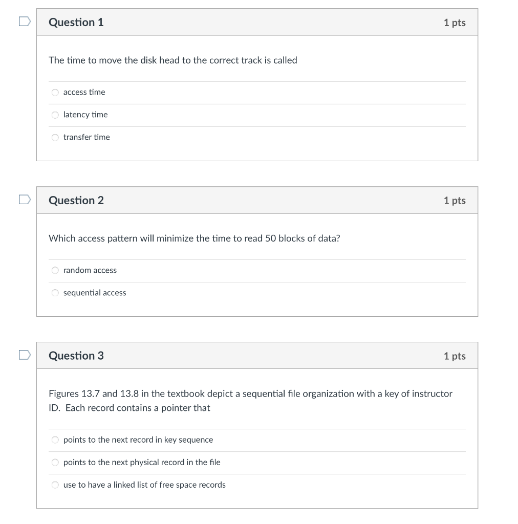 Solved Question 4 1 pts Can a sequential access file have | Chegg.com