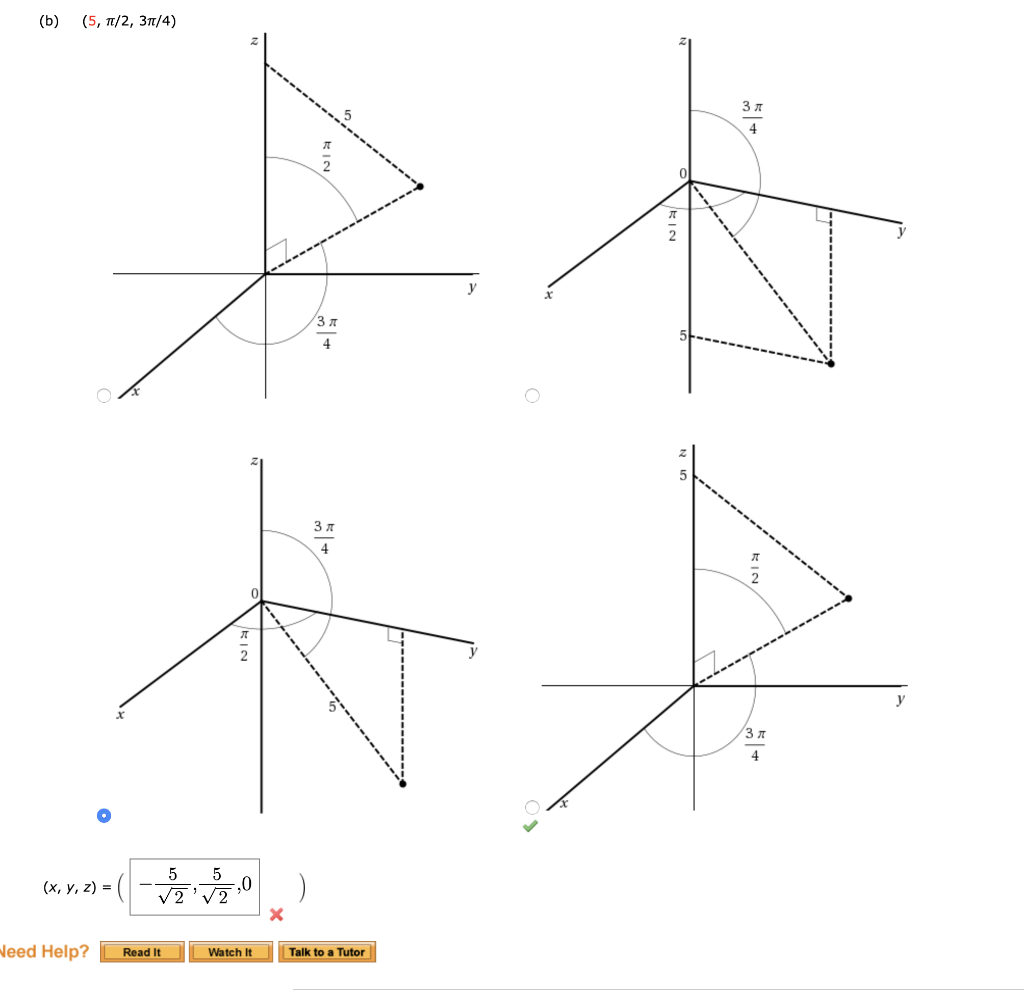 Solved Plot the point whose spherical coordinates are given. | Chegg.com