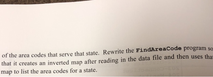 Solved 1. When you wrote the FindareaCode program for the | Chegg.com