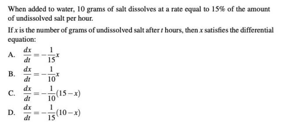 Solved When added to water, 10 grams of salt dissolves at a | Chegg.com