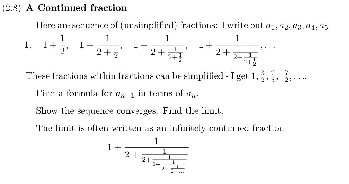 A Continued Fraction Here Are Sequence Of 