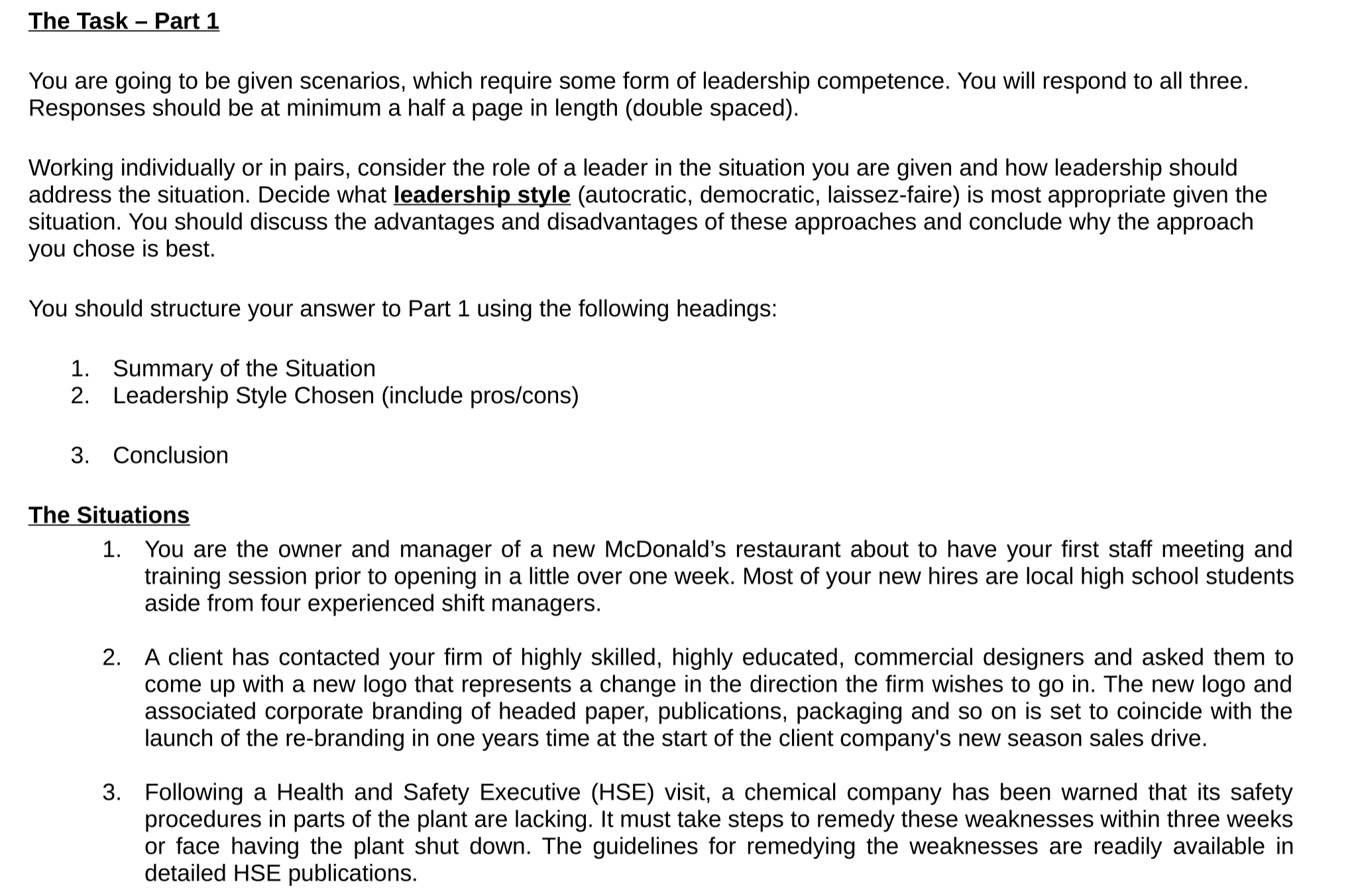 Solved The Task - Part 1 You are going to be given | Chegg.com