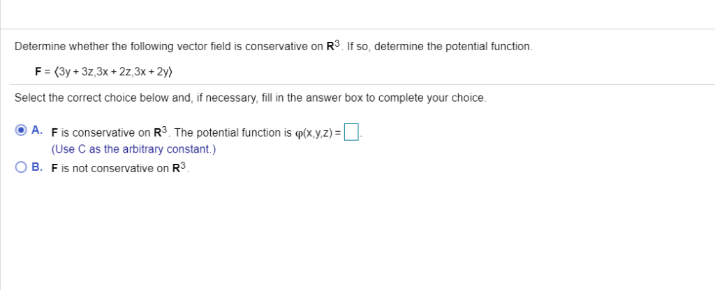 Solved Determine Whether The Following Vector Field Is