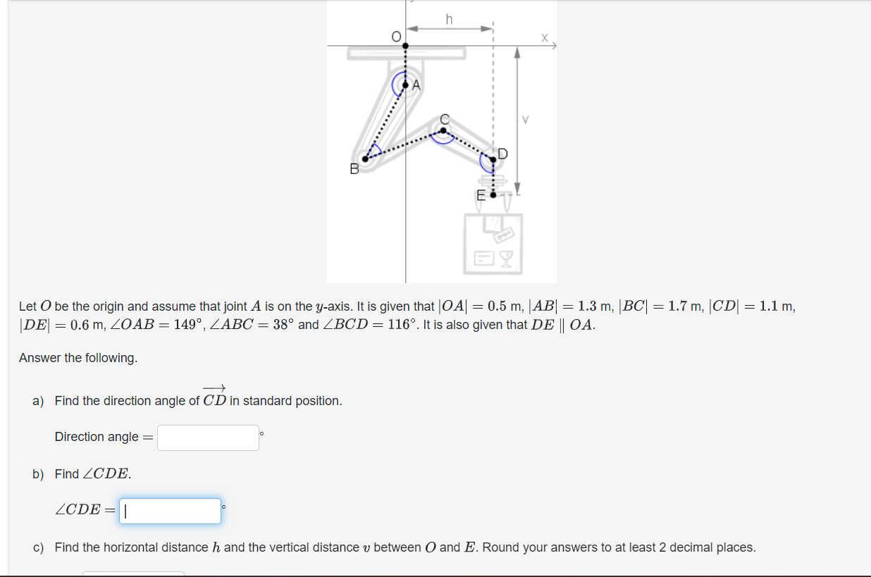 Solved Let O be the origin and assume that joint A is on the | Chegg.com
